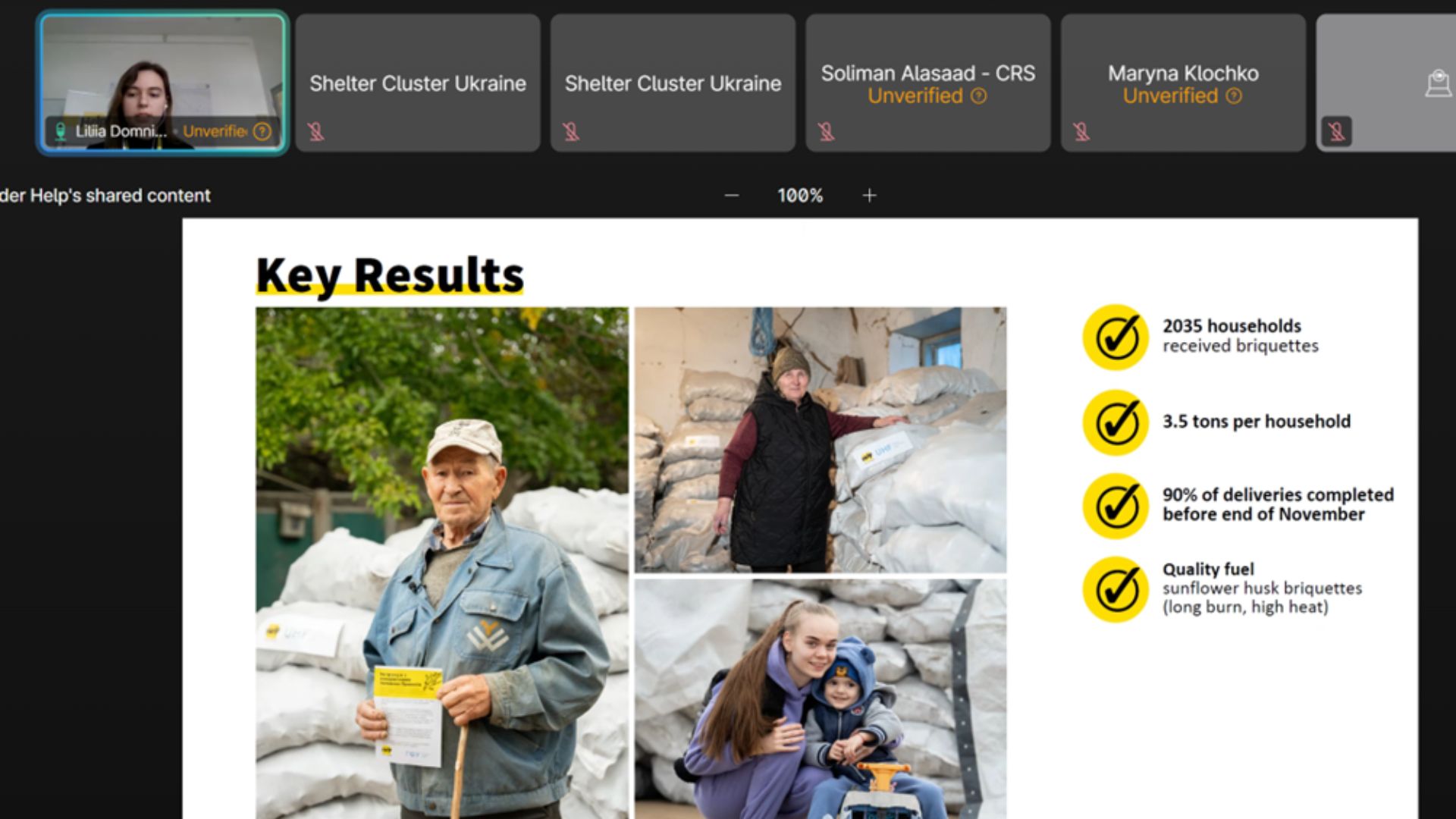 Презентація проєкту зимової підтримки від Help – Hilfe zur Selbsthilfe на кластерній зустрічі ...